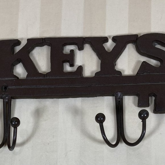 unknown | Wall Decor | Cast Iron Skeleton Key Holder Wall Mount Brown ...
